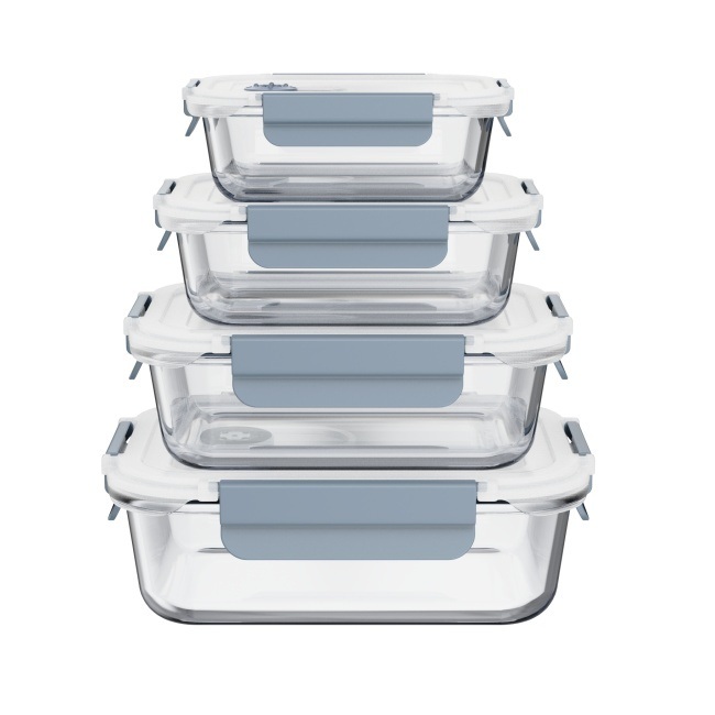 Color Sprayed Stackable Glass Food Container