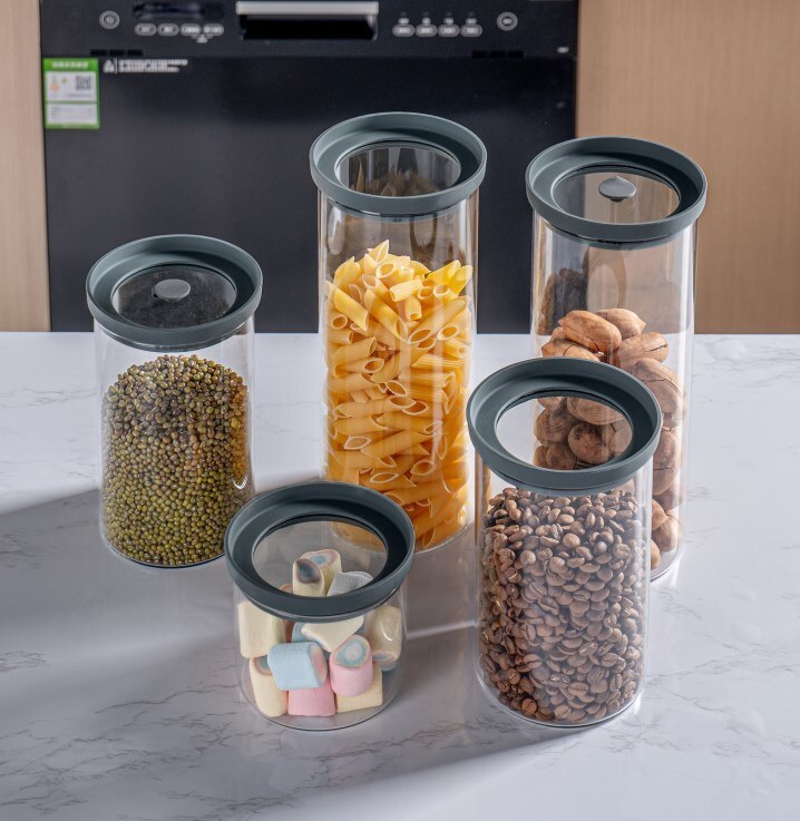 Recipiente de vidrio hermético sin BPA para almacenamiento de alimentos