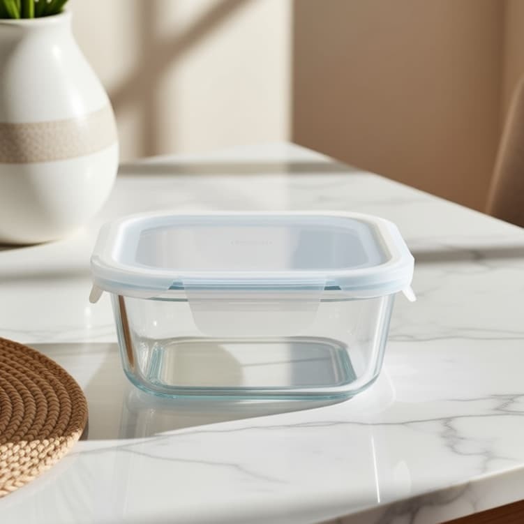 Oven Safe Glass Food Container with 4 Lock PP Lid