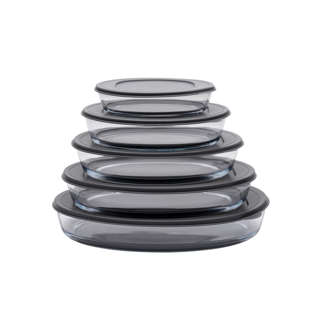 Oven Safe Baking Glassware Glass Baking Tray With Simple PE Lid 700ml ...