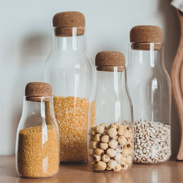 Glass Carafe with Cork Stopper Microwave and Freezer Safe