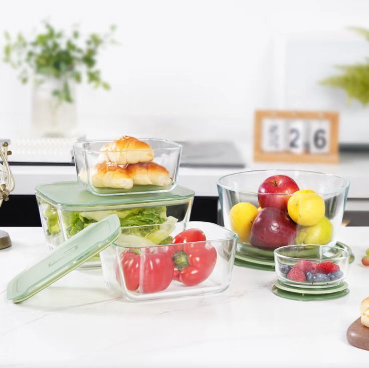 IKOO Modern and Stylish Teal Color Glass Container with PP Lid Made of ...
