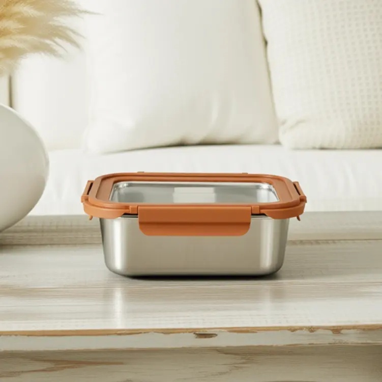Stainless Steel Food Storage Container with Round/Square/Rectangular ...