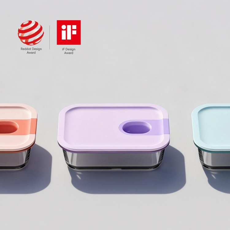 IKOO New arrival One-Handed Opening Leak-proof Glass Food Container Video